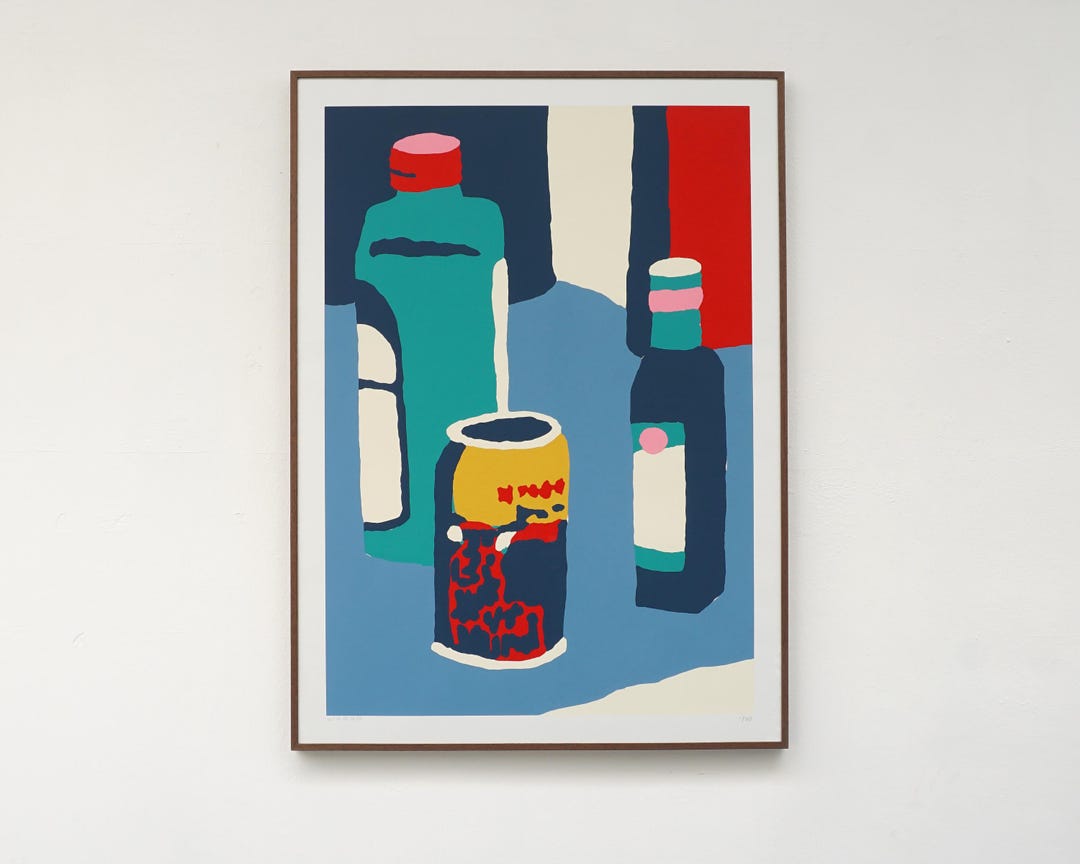 A Big 7 Color Screenprint of a Little Scene at Drinks Campground ...