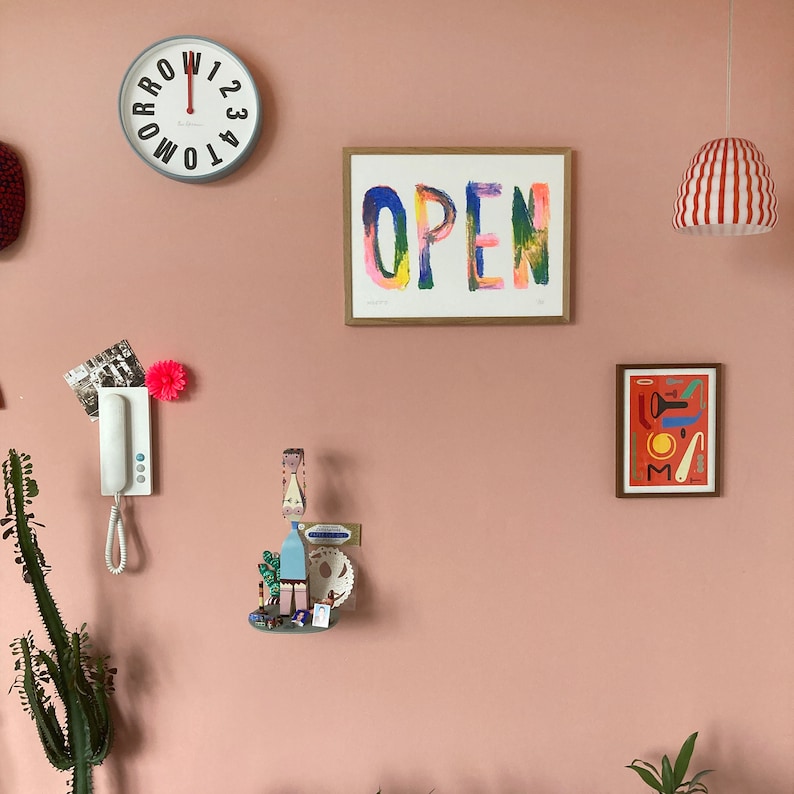 A 30 X 40 Cm Riso Print of an Open Sign - Etsy