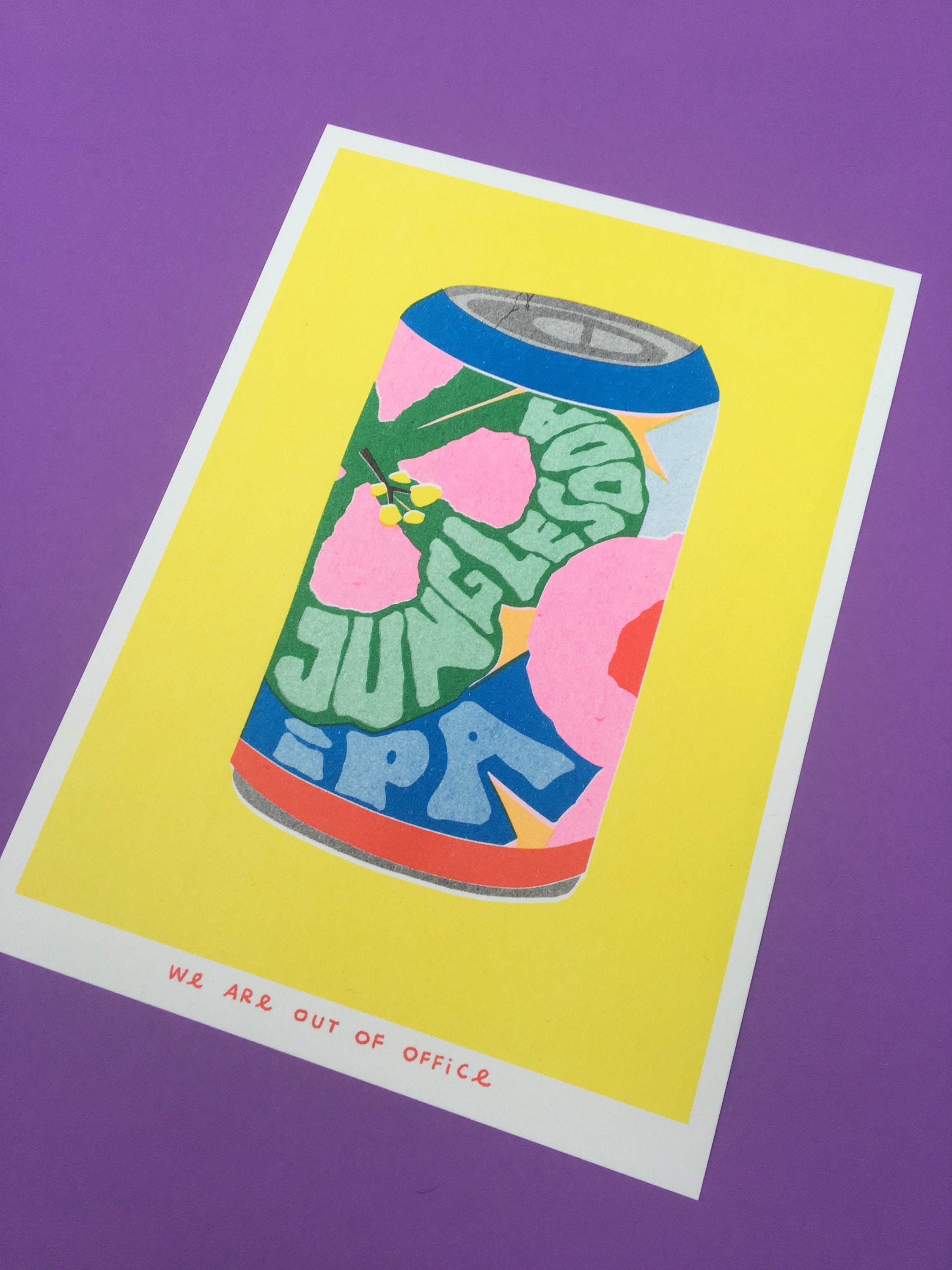 A Risograph Print of a Can of Jungle Soda IPA - Etsy