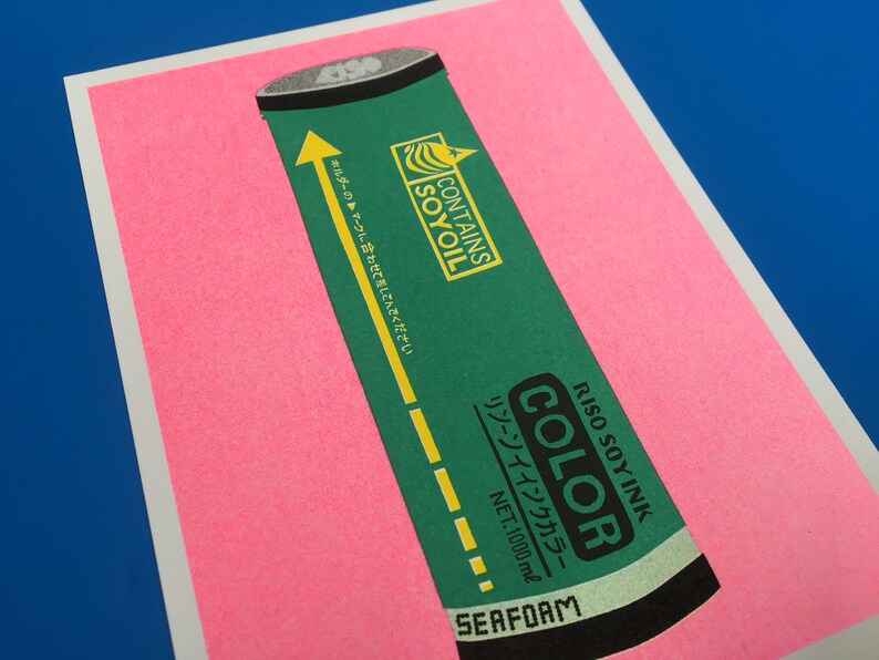 A Risograph Print of a Tube of Sea Foam Riso Ink | Etsy