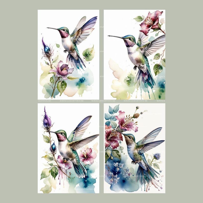 Hummingbird Junk Journal Pages Bundle, Hummingbird Printable Pages ...