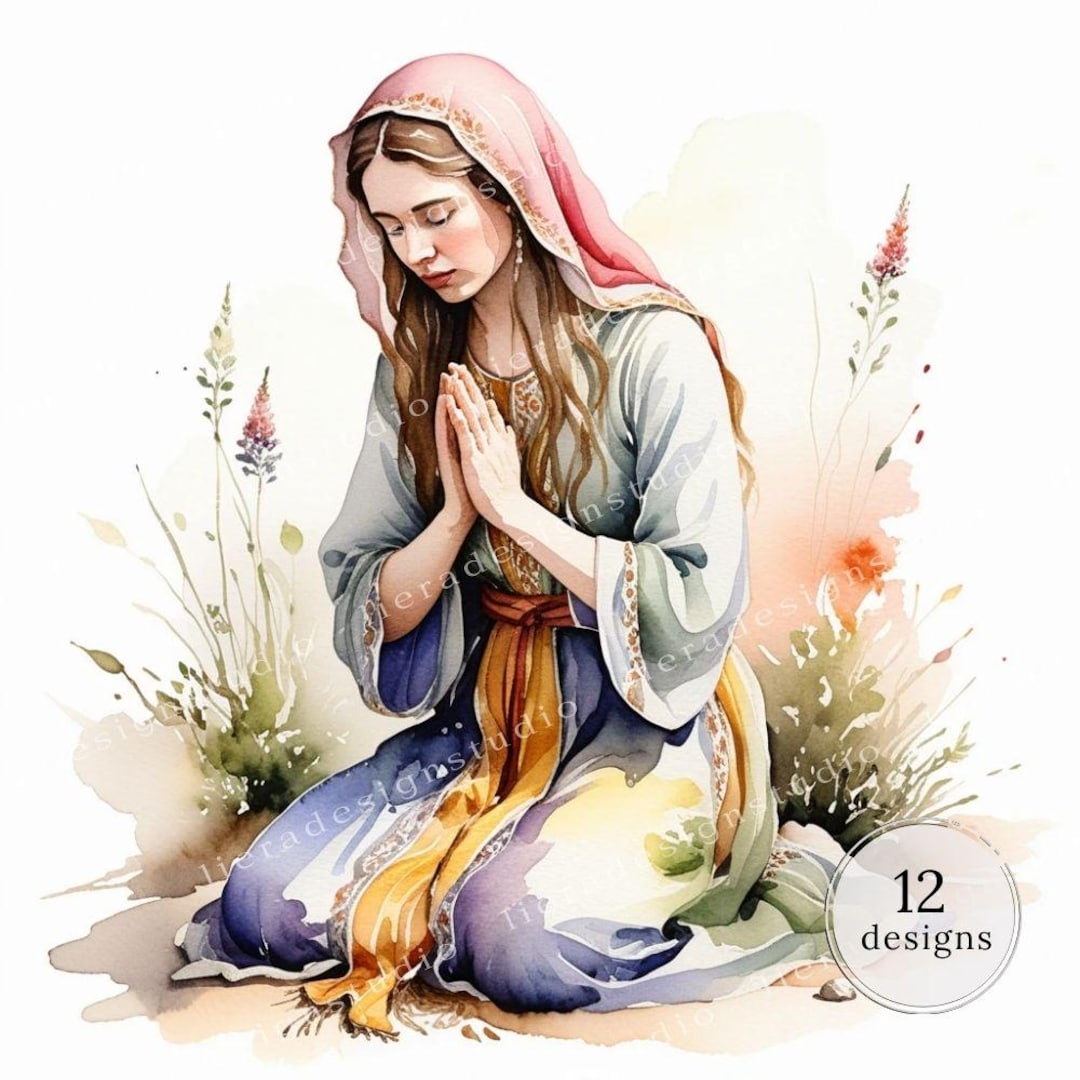 12 Biblical Woman Praying Clipart, Woman Praying Clipart, Biblical ...