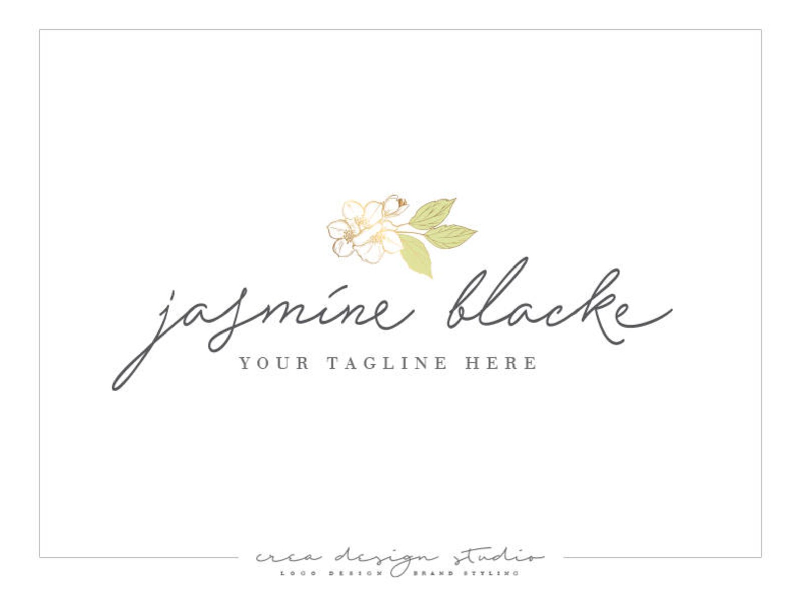 Jasmine flower logo Flower design Business identity Brand | Etsy