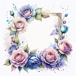 Shabby Chic Roses Frame Clipart Bundle, Shabby Chic Roses Junk Journals ...