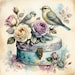 Shabby Chic Box With Bird and Roses Clipart Bundle, Shabby Chic Bird ...