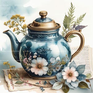 Vintage Teapot Bundle 18 Designs, Teapot Printable, Teapot Graphics ...