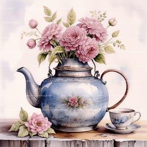 Vintage Teapot Bundle 18 Designs, Teapot Printable, Teapot Graphics ...