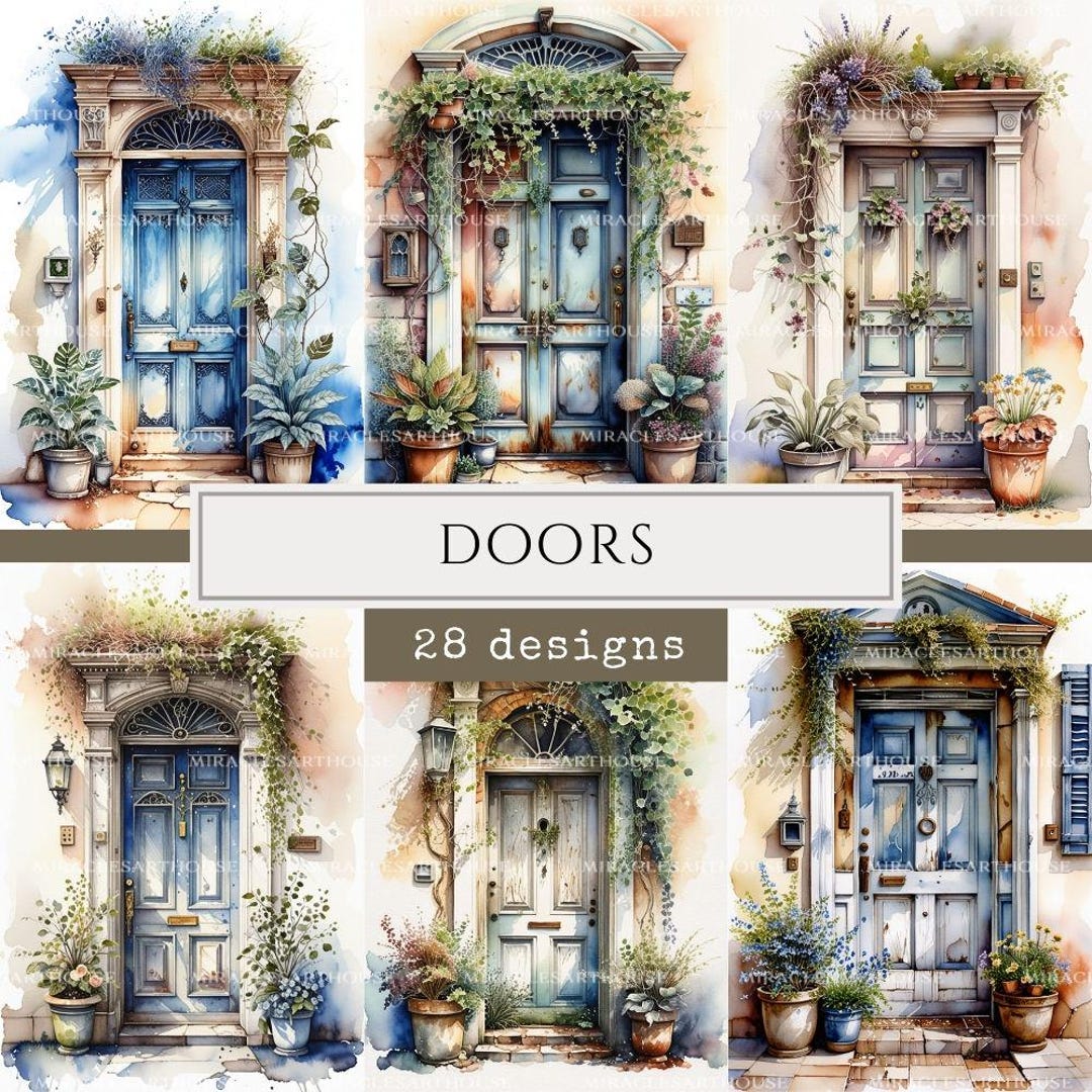 Doors Junk Journal Pages Bundle 28 Designs, Vintage Doors Printable ...
