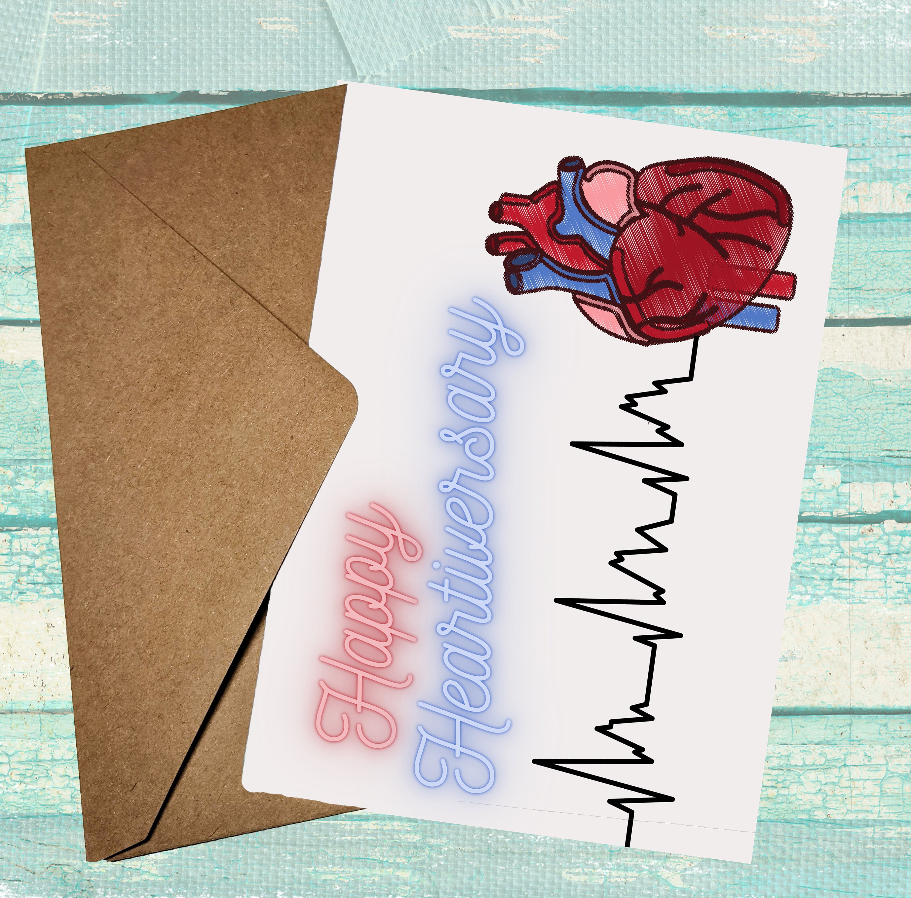 Happy Heartiversary - Anatomical Heart - Printable Card - CHD Warrior ...