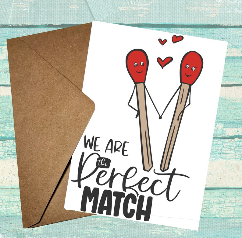 We Are the Perfect Match - Greeting Card - Printable Card - Instant ...