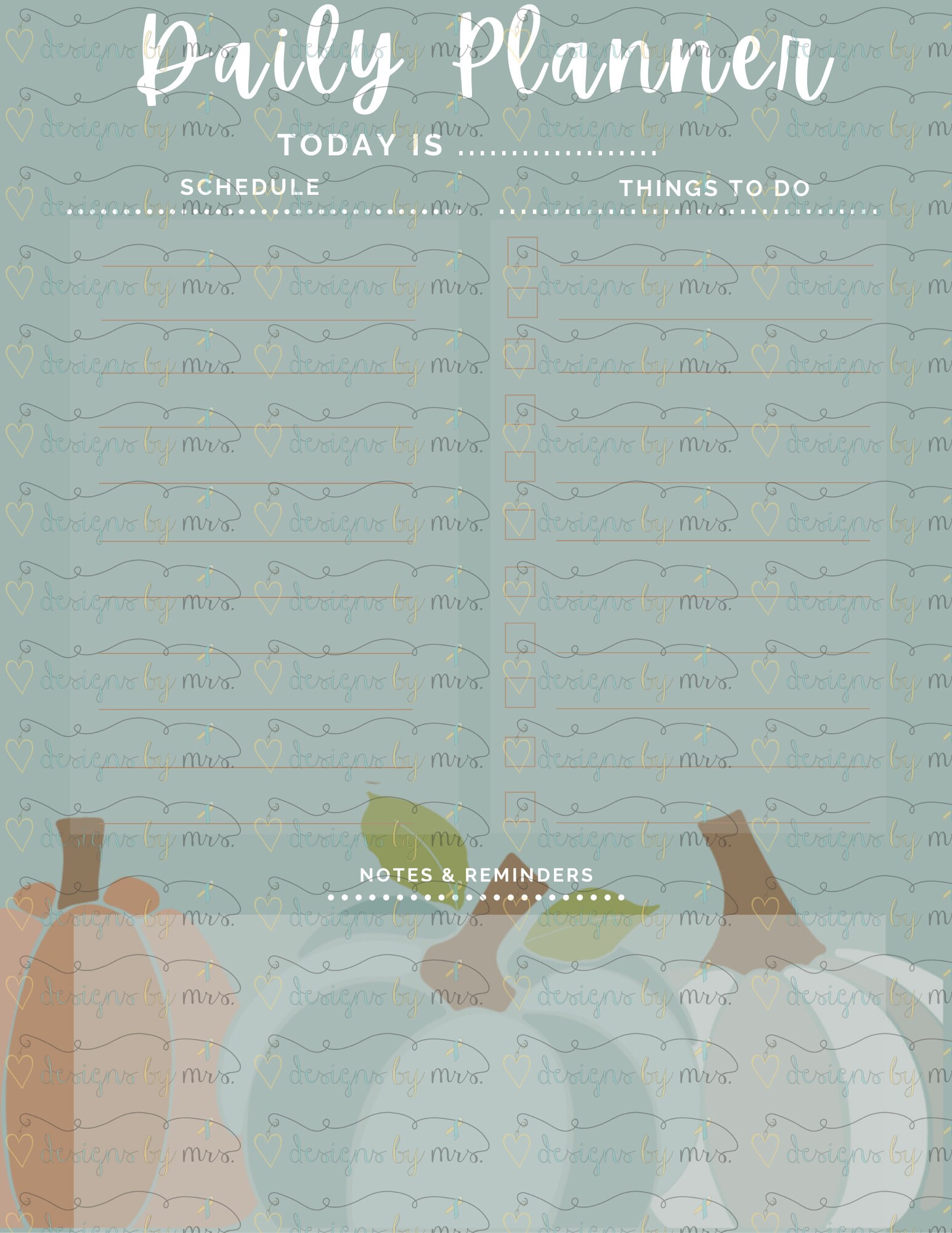 Fall Themed Planner Printables - Daily Planner, Goal Tracker and Weekly ...