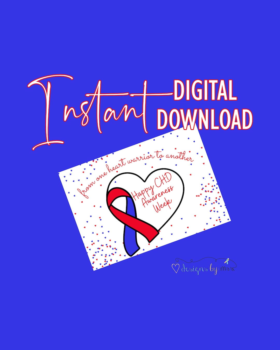 From One Heart Warrior to Another - Happy CHD Awareness Week Printable ...