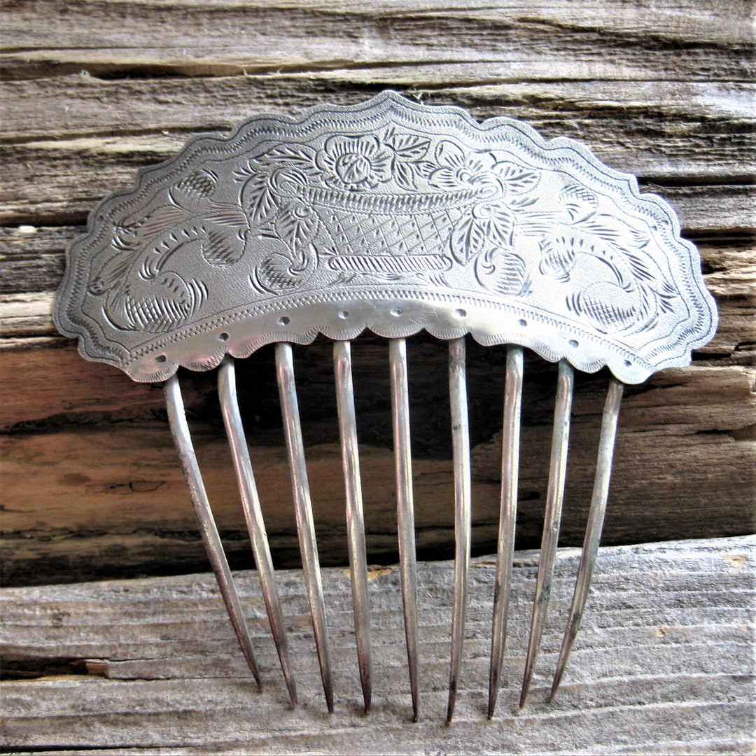 Ca 1800 Sterling HAIR Comb, Rare Antique Collectible, Artisan Crafted ...