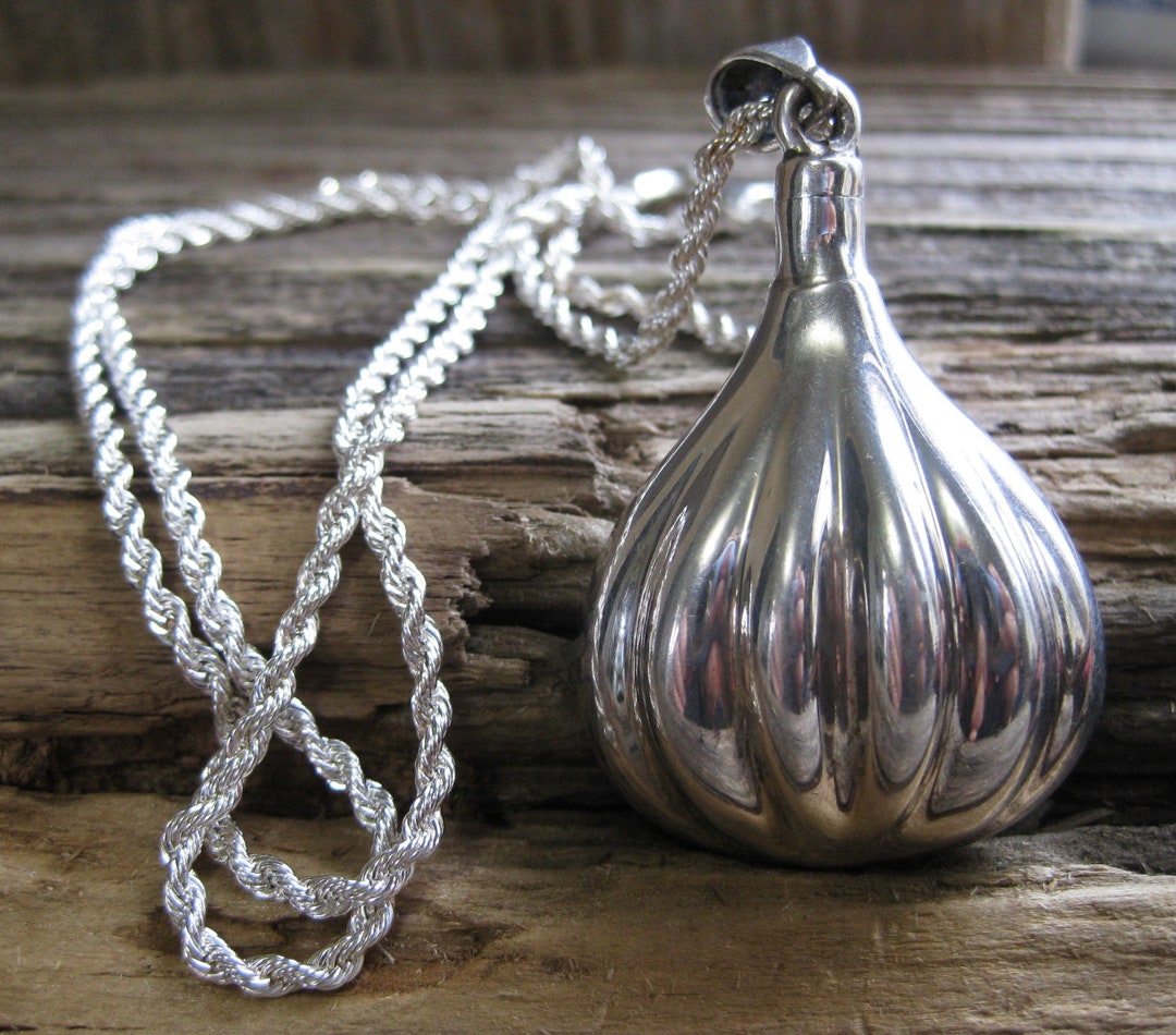 Chunky HIDDEN 2" Secret PERFUME Stash PENDANT 24" Necklace, Dauber ...