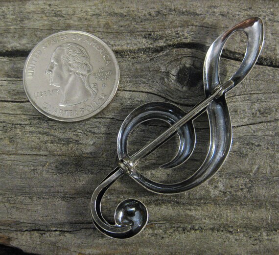 mid century collectible BEAU STERLING music note BROO… - Gem