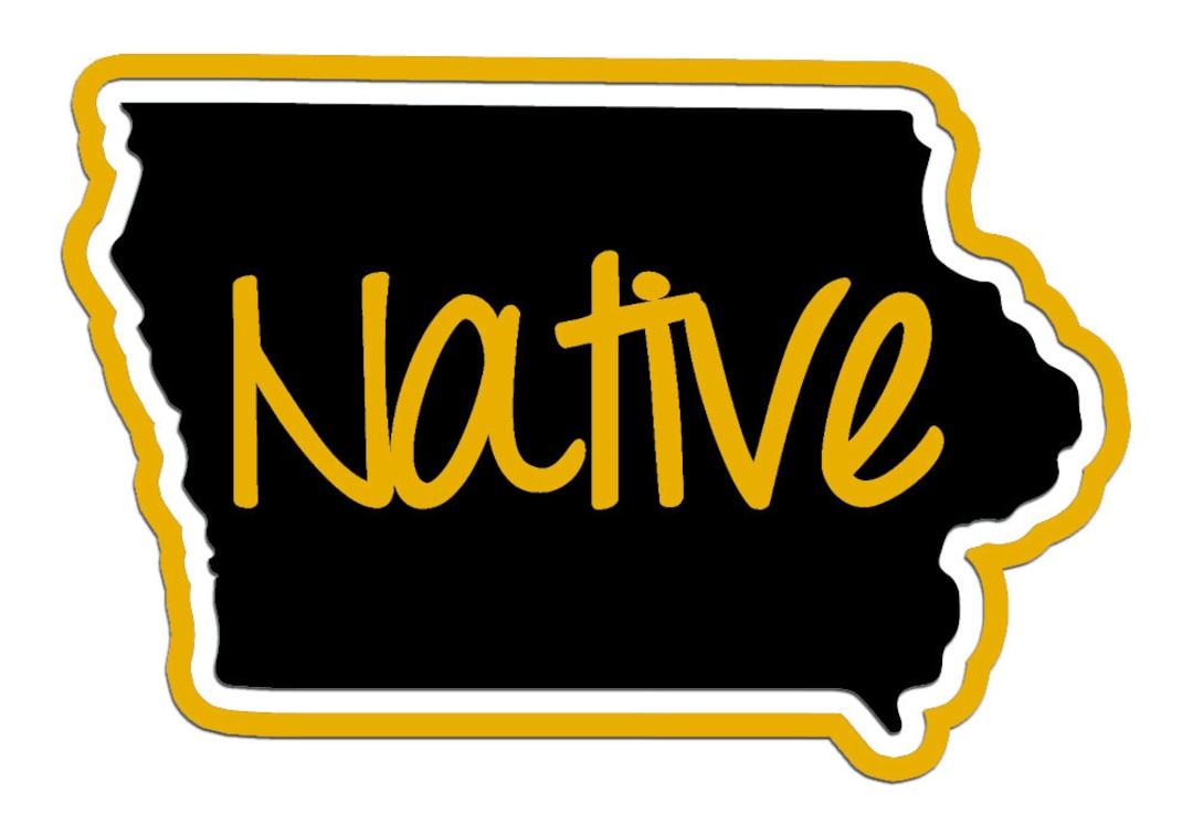 Iowa Native Vinyl Sticker Car Window Door Bumper Decal Pride IA Hawks ...