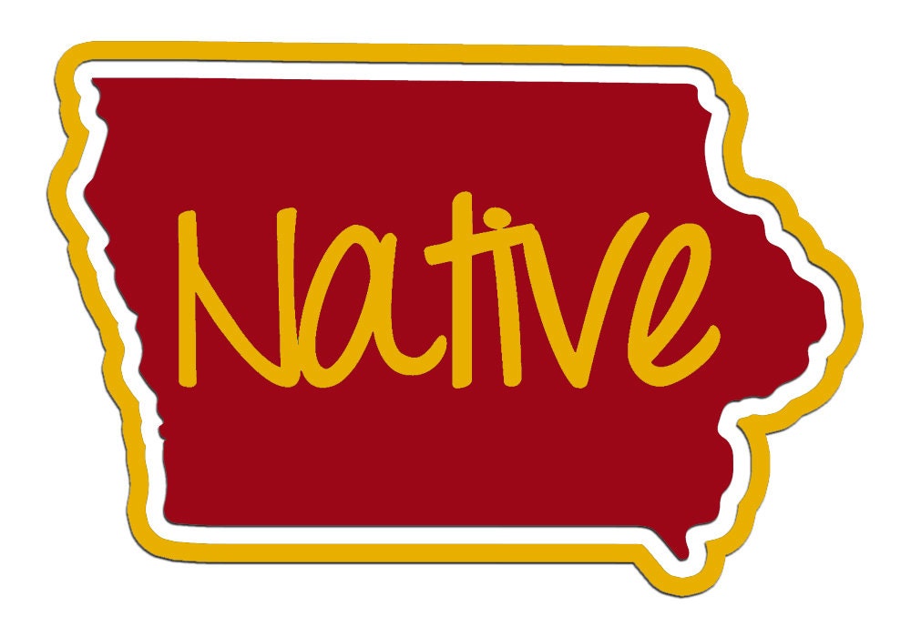 Iowa Native Vinyl Sticker Car Window Door Bumper Decal Pride IA State ...
