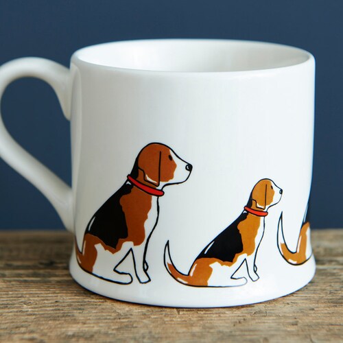 Beagle Coffee Mug Cute Dog Lover's Ceramic Mug Lazy - Etsy