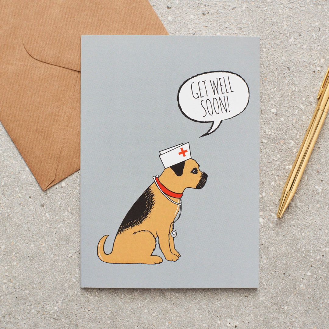 Border Terrier Get Well Soon Card - Etsy