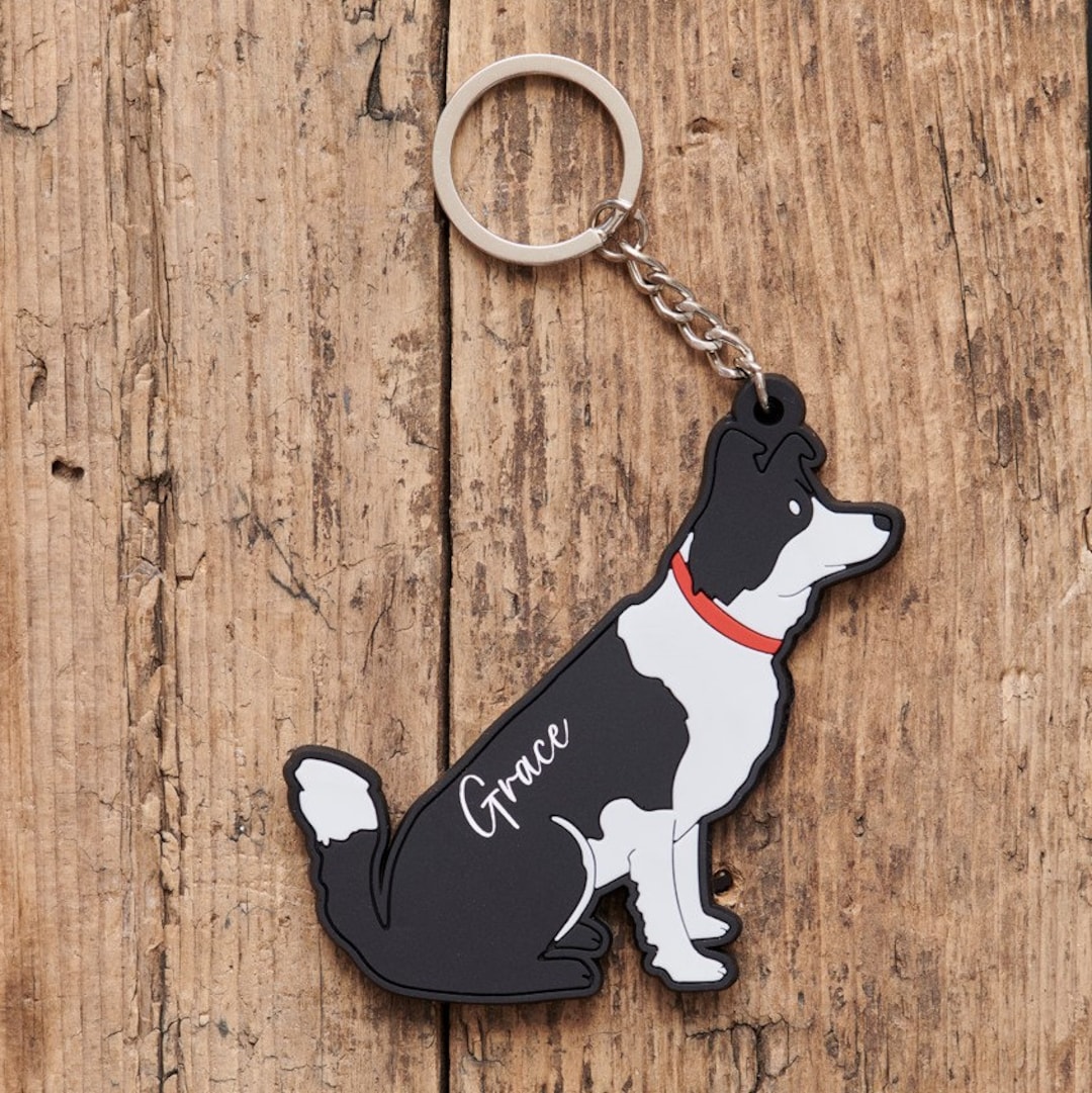 Border Collie Keyring Personalisation Available - Etsy