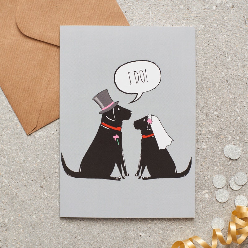 Dog Wedding Card - Etsy