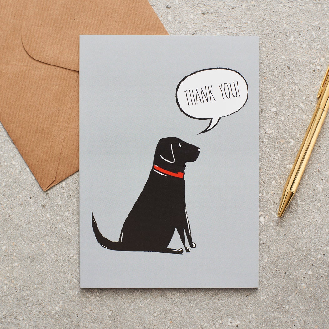 Black Labrador Thank You Card - Etsy