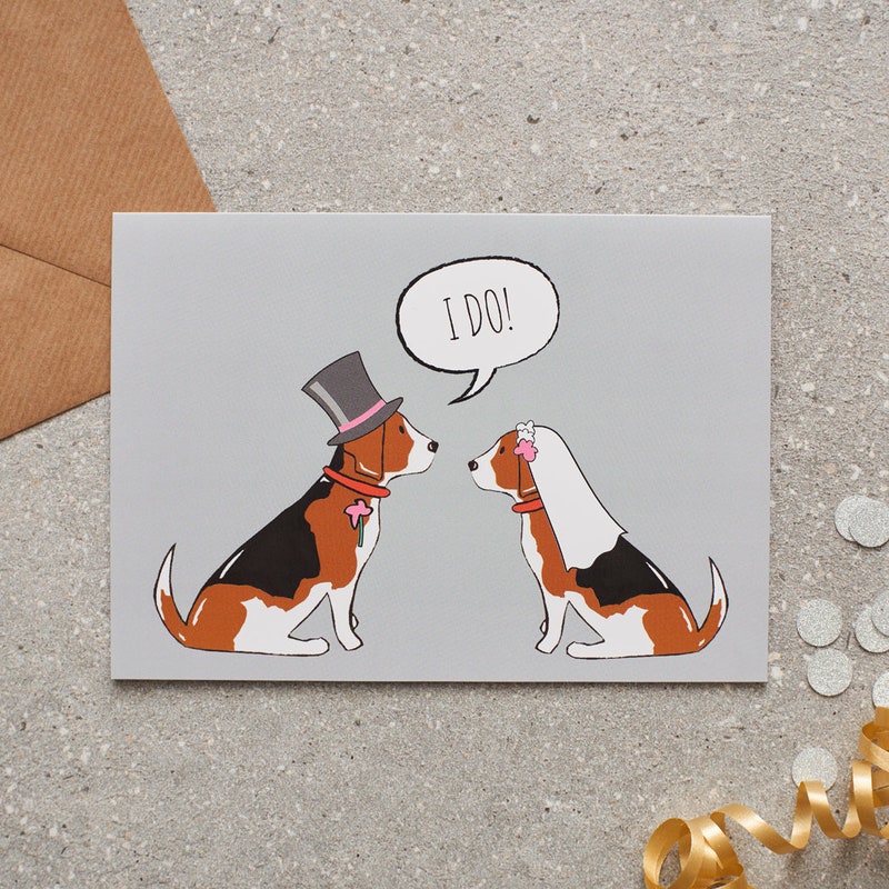 Beagle Wedding Cards - Etsy UK