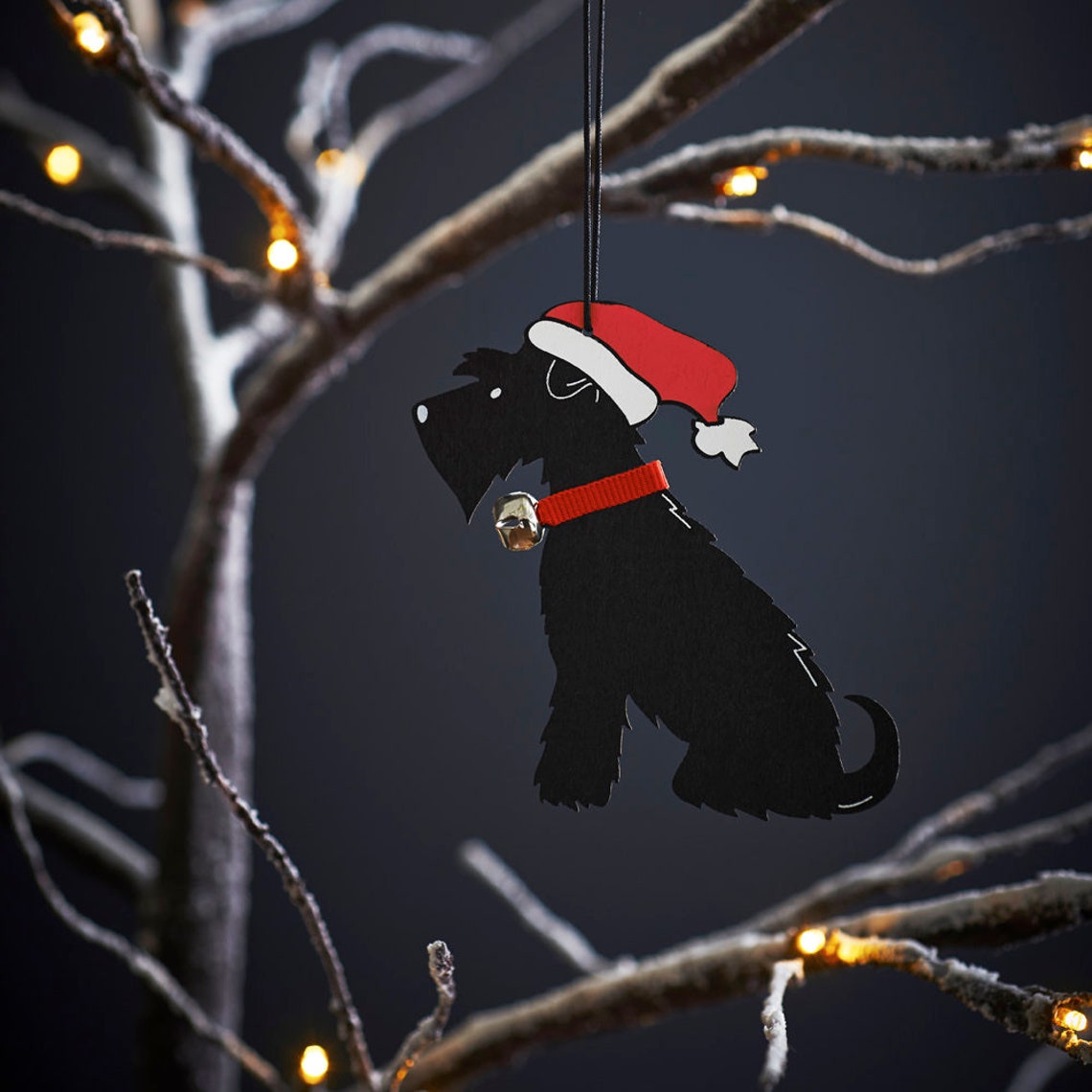 Black Schnauzer Christmas Tree Decoration - Personalisation Available ...