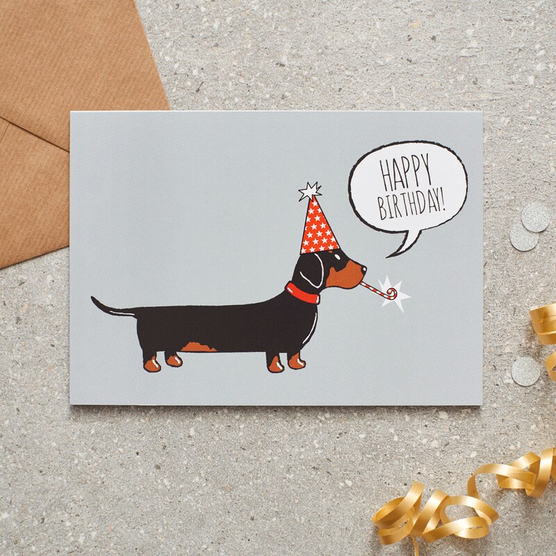 Dachshund Birthday Card - Etsy
