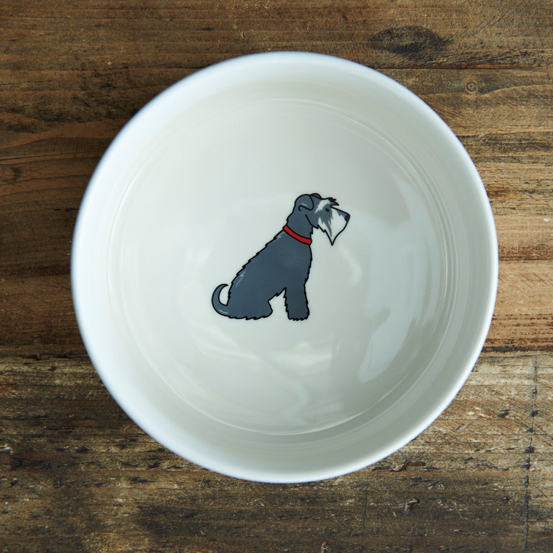 Small Grey Schnauzer Ceramic Dog Food / Water Bowl - Etsy