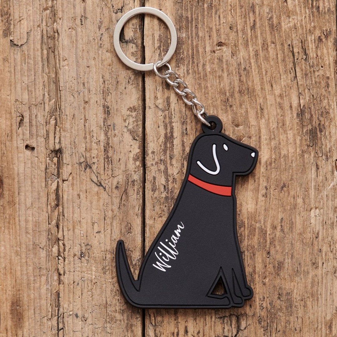 Black Labrador Keyring - Personalisation Available - Etsy