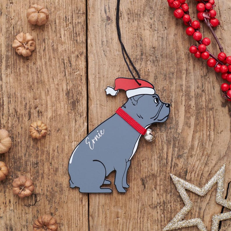 French Bulldog Christmas Tree Decoration - Personalisation Available - Etsy
