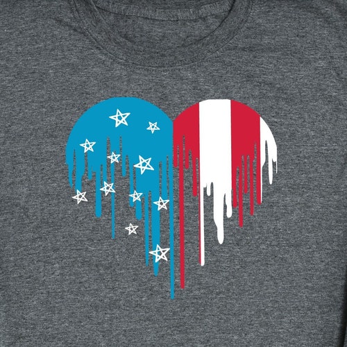 Patriotic American Flag Heart Paint Drip SVG Vector Cut File - Etsy