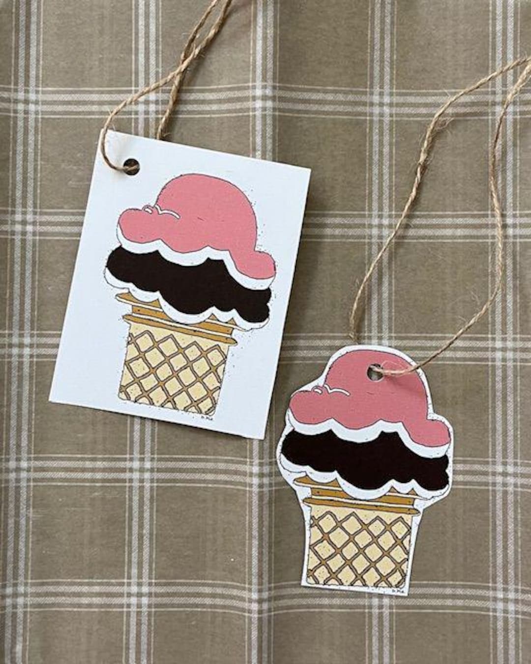 Ice Cream Gift Tags Set of 5 Sheets 45 Ice Cream Ornament Gift Tags Set ...