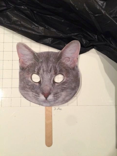 Grey Cat Mask Halloween or Gray Cat Face Mask Gray Cat Party Mask ...