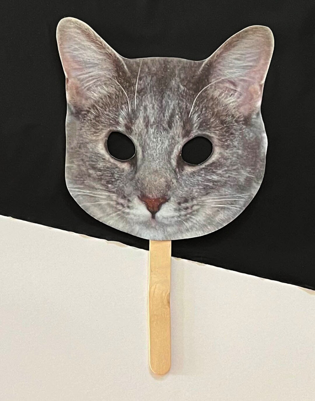 Grey Cat Mask Halloween or Gray Cat Face Mask Gray Cat Party Mask ...