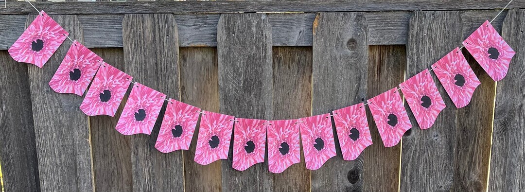 Pink Flower Garden Party Banner: D.pia Original Art Print - Etsy