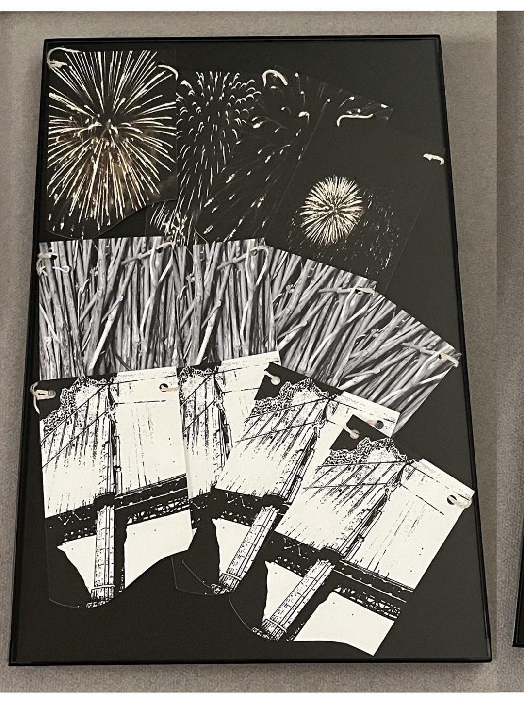 Firework Collage Banner Golden Gate Collage Banner Art Garden Branches ...