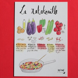 Illustrated Recipe Card Ratatouille Original Illustration - Etsy