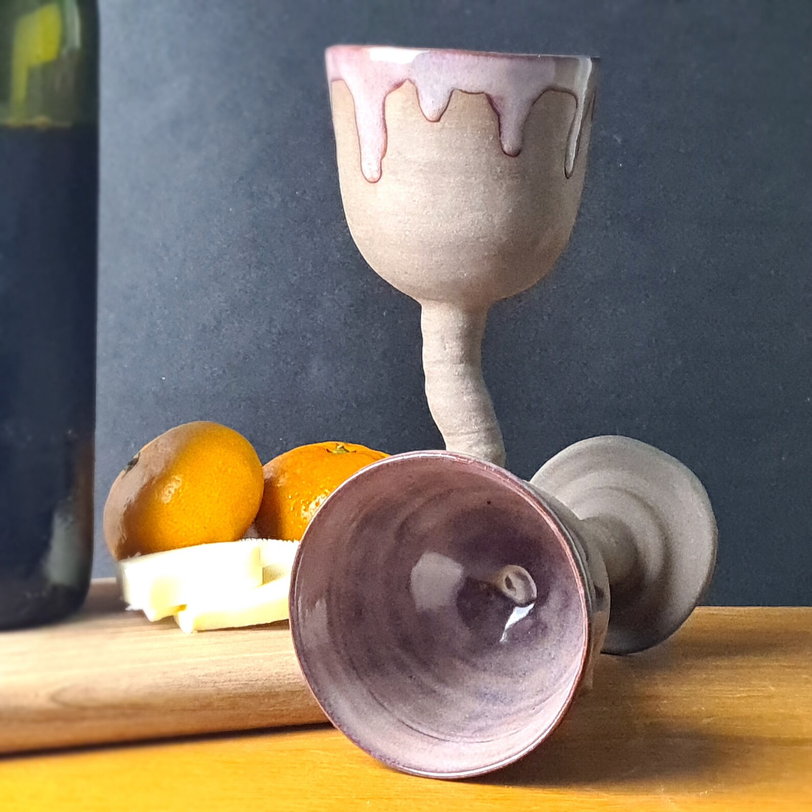 2 Handmade Pottery Goblets. Elevate Your Dining Table or Bar - Etsy