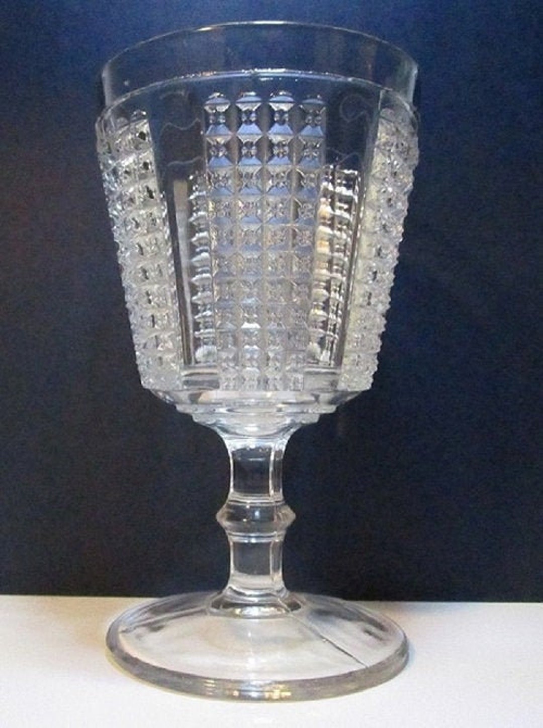 EAPG Goblet "english Hobnail, Panelled", 1880s - Etsy