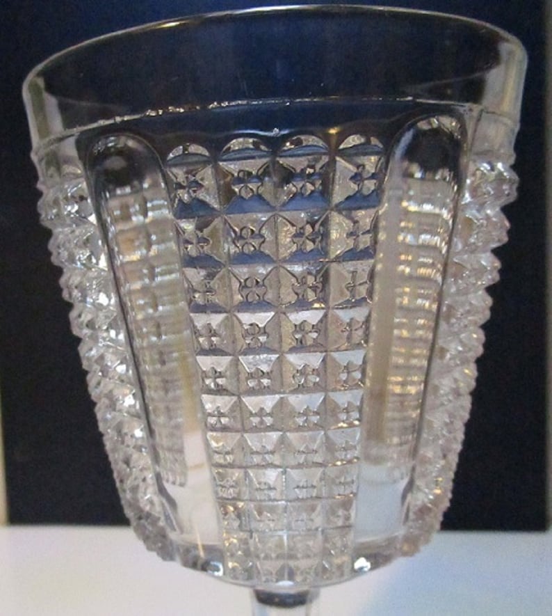 EAPG Goblet "english Hobnail, Panelled", 1880s - Etsy