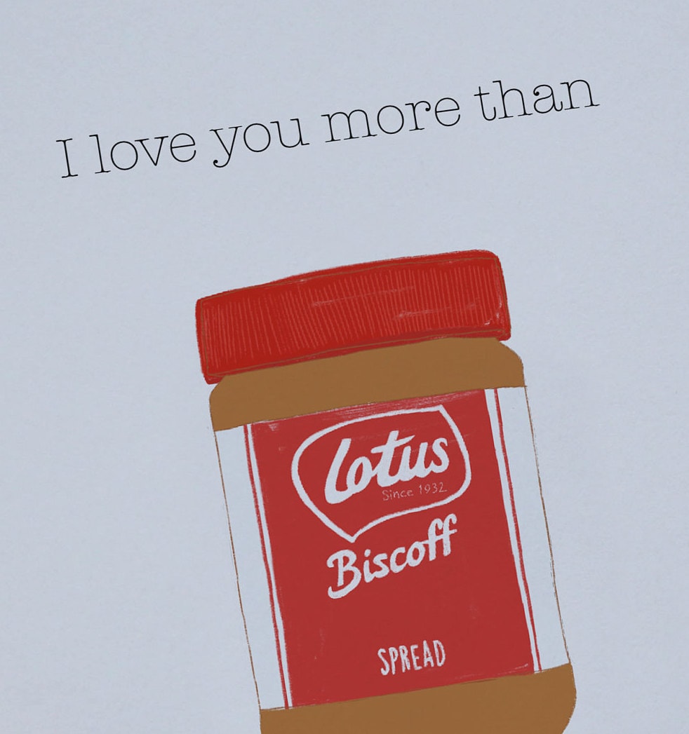 Valentines Biscoff Greetings Card - I Love You More Than Biscoff (with ...