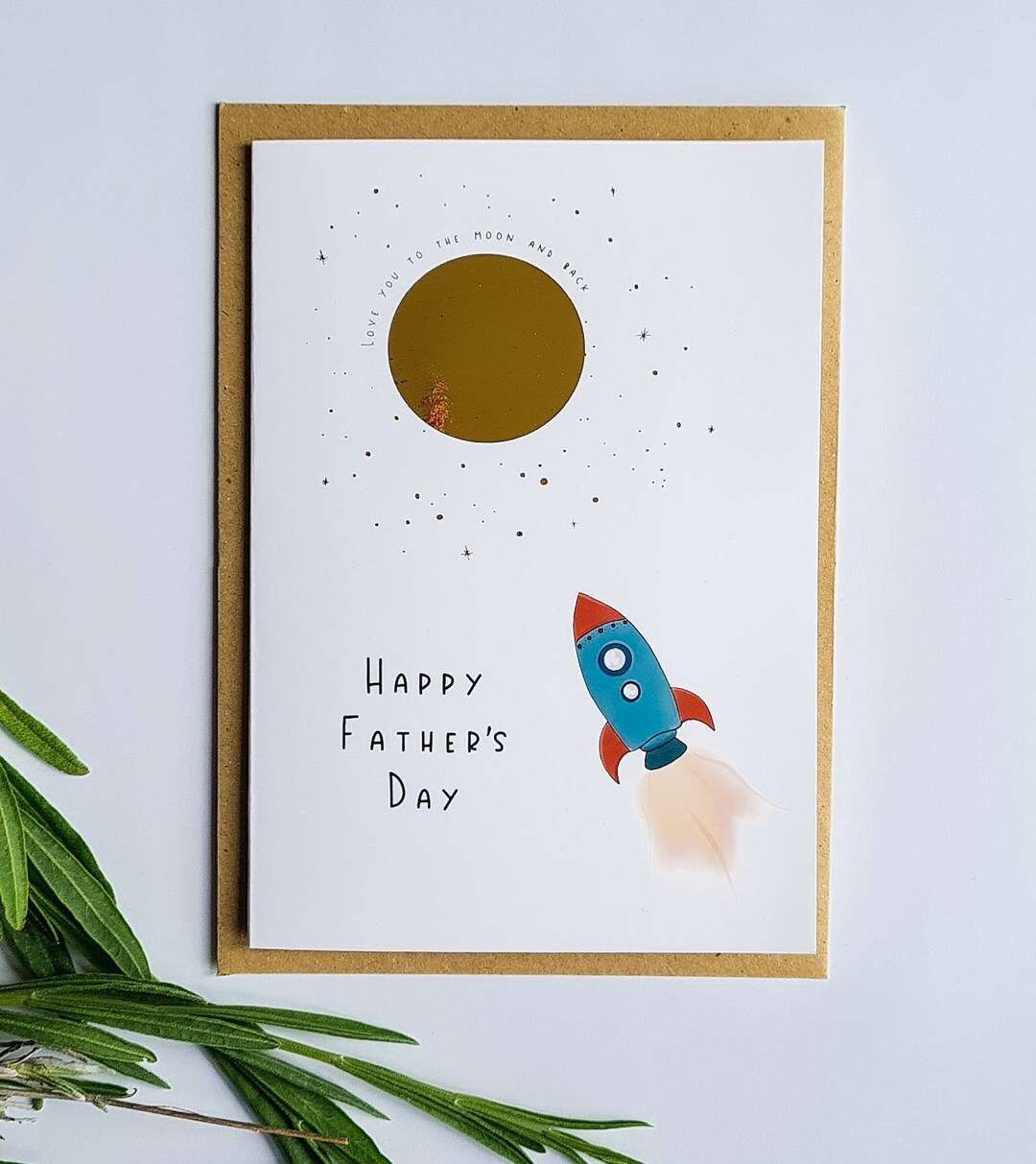 Father's Day Card - 'love You to the Moon and Back' Happy Father's Day ...