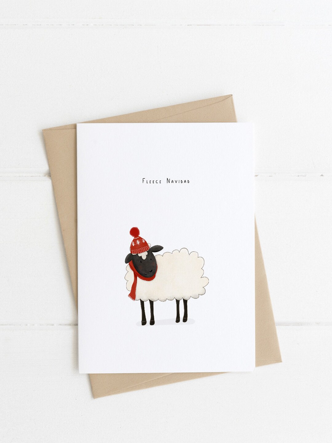 Sheep Christmas Card 'fleece Navidad' Illustrated Sheep Funny Pun ...
