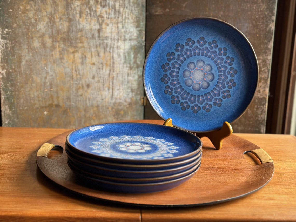 Denby Midnight Blue Dinner Plates | Set of 6 - Etsy