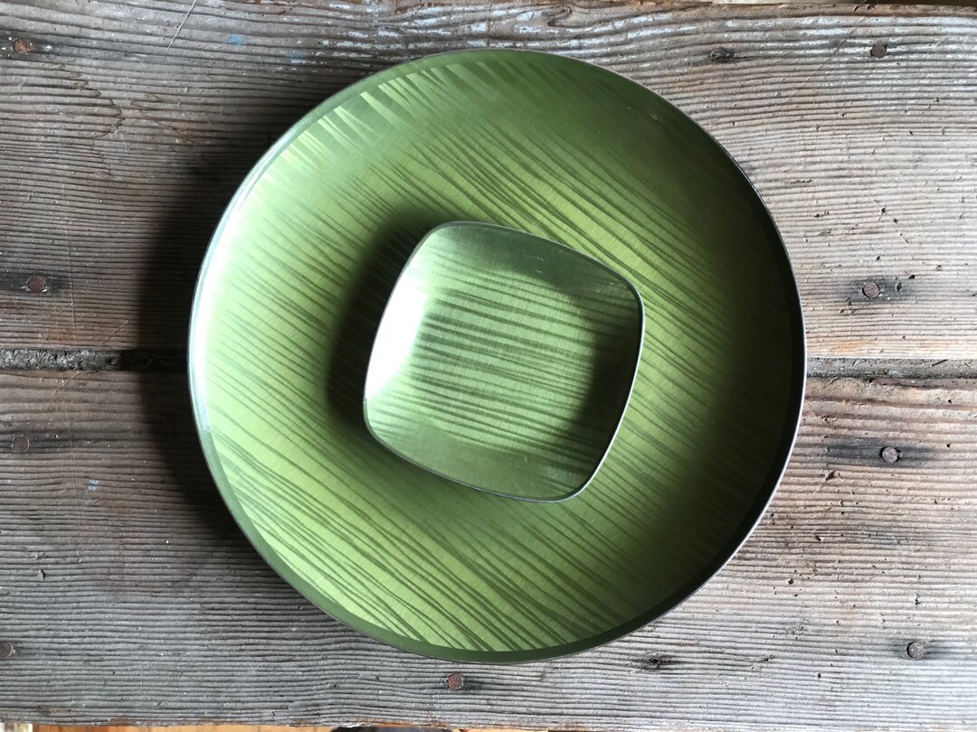 Catherineholm Strek Cathedral Metal & Enamel Green Striped Serving ...