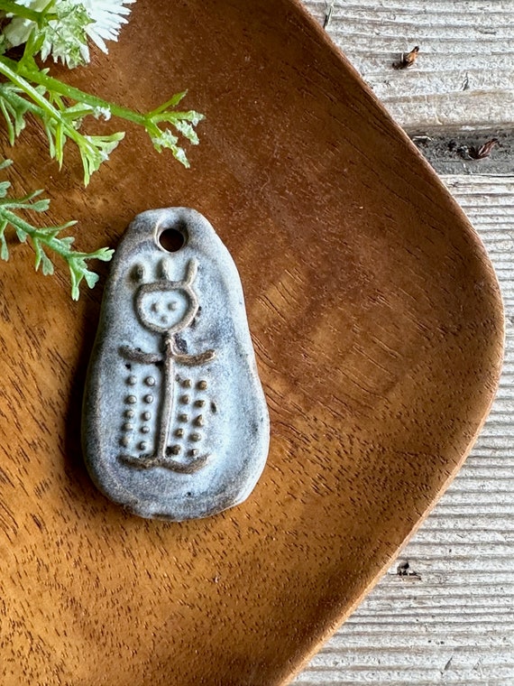 Blanche Cline Ceramic Studio Pottery Pendant - Gem Blanche Cline Ceramic Studio Pottery Pendant - Gem