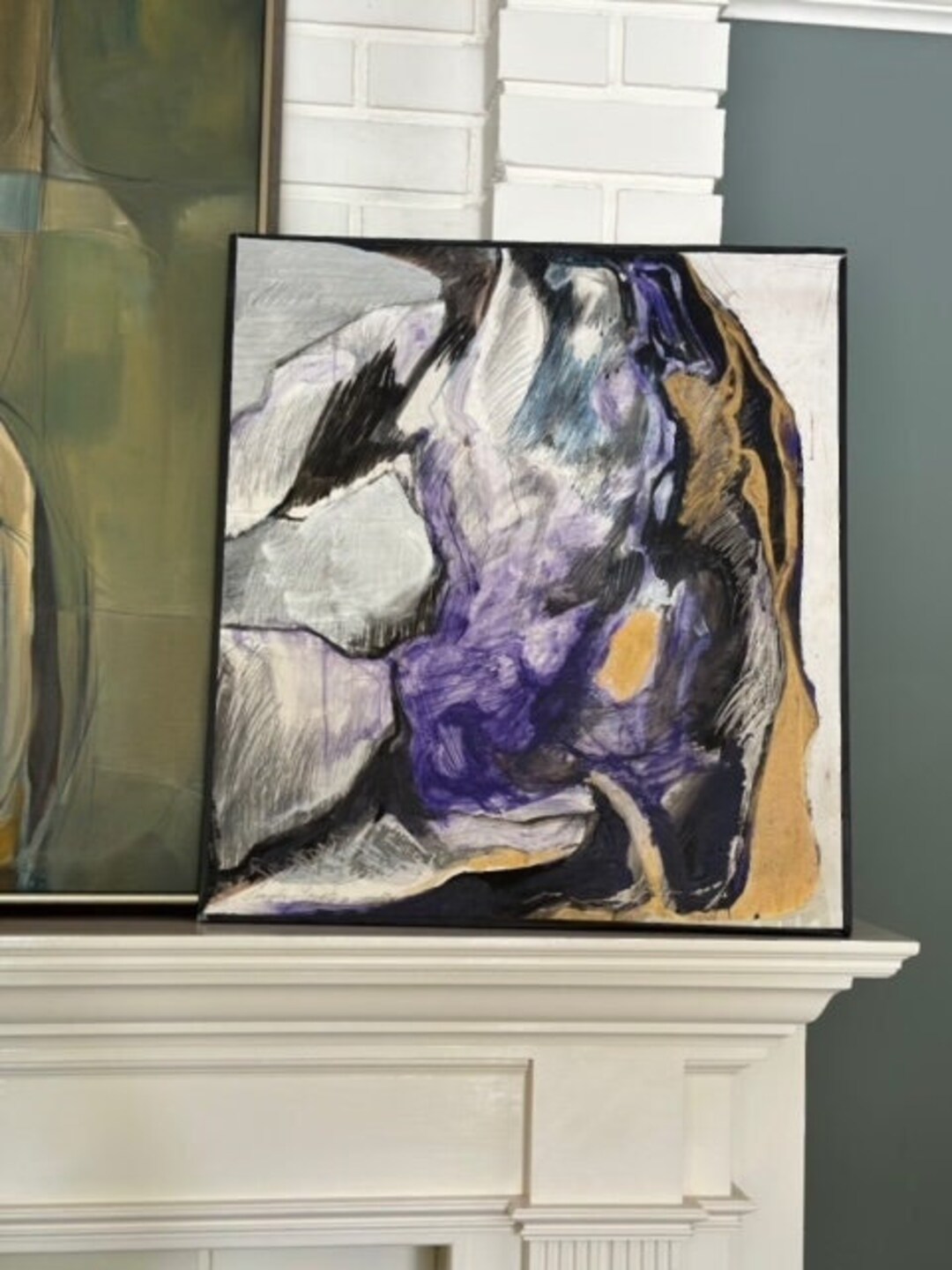 Vintage Abstract Female Torso Mixed Media Expressionist Painting ...