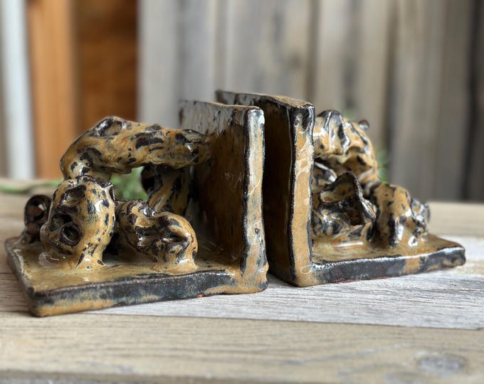 Brutalist Ceramic Bookends | Studio Pottery | Abstract Sculpture - Etsy